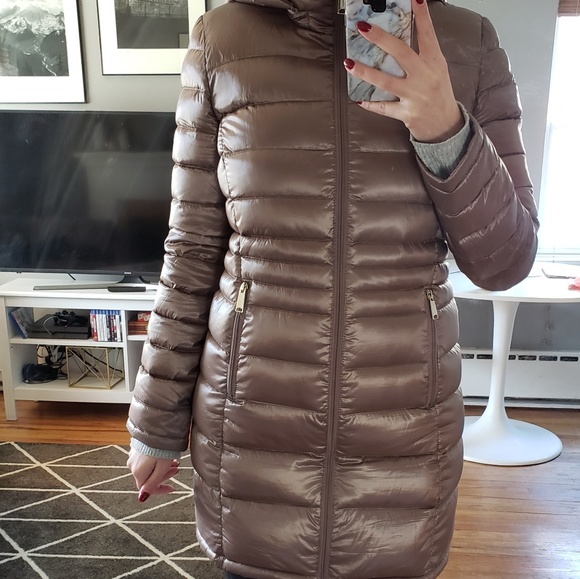 Andrew Marc | Jackets & Coats | Mocha Rose Gold Down Puffer Jacket ...